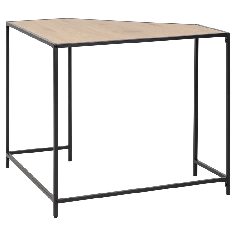 Latitude Run Adall Seaford Office Desk Matt Wild Oak Melamine, Base Matt Black Metal | Wayfair.co.uk
